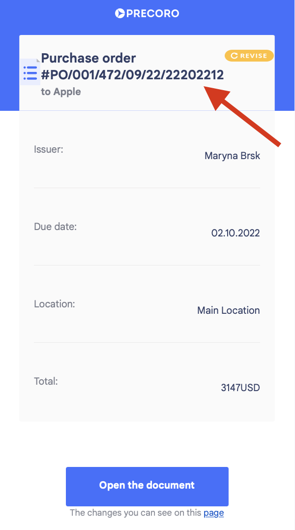 Custom Numbering for Documents in Precoro